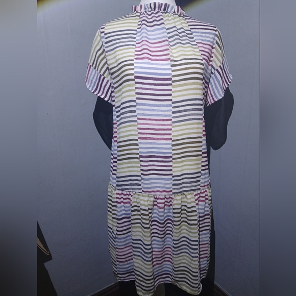 LOFT | Dresses | Loft Multicolor Striped Mini Dress | Poshmark